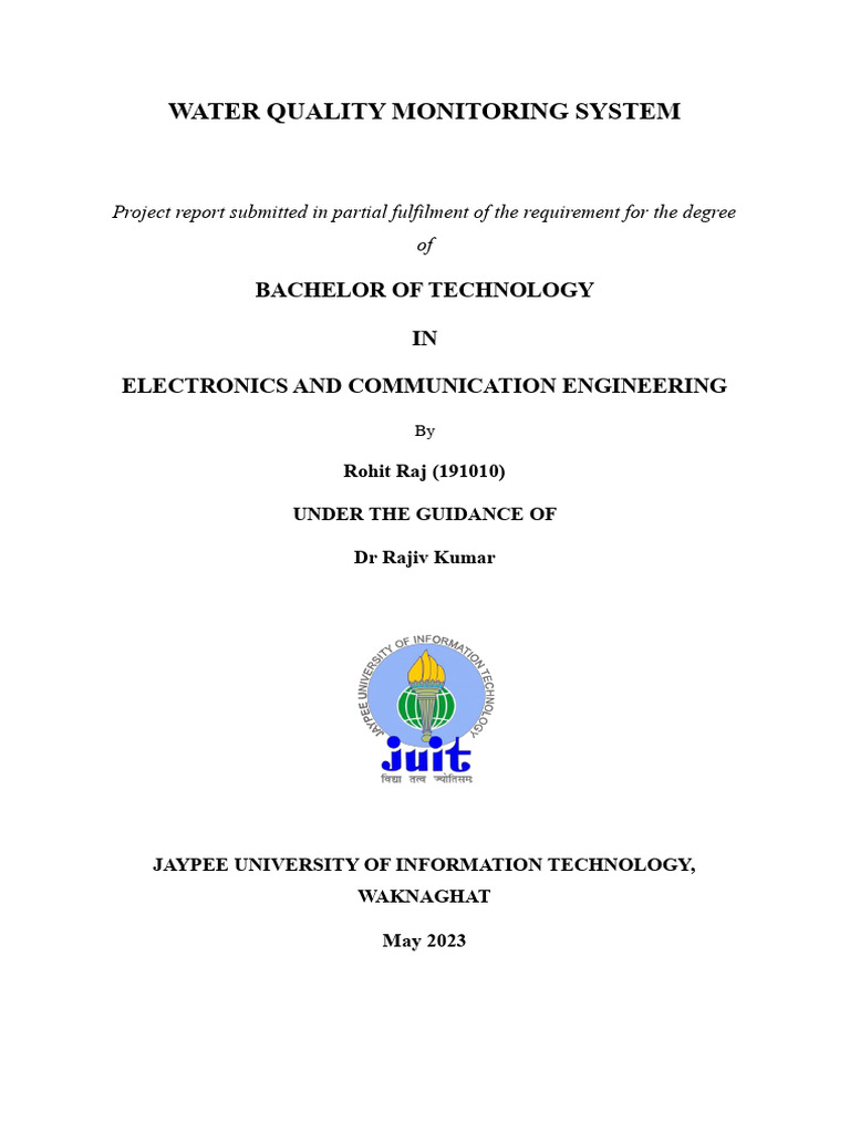 Water Quality Monitoring System | PDF