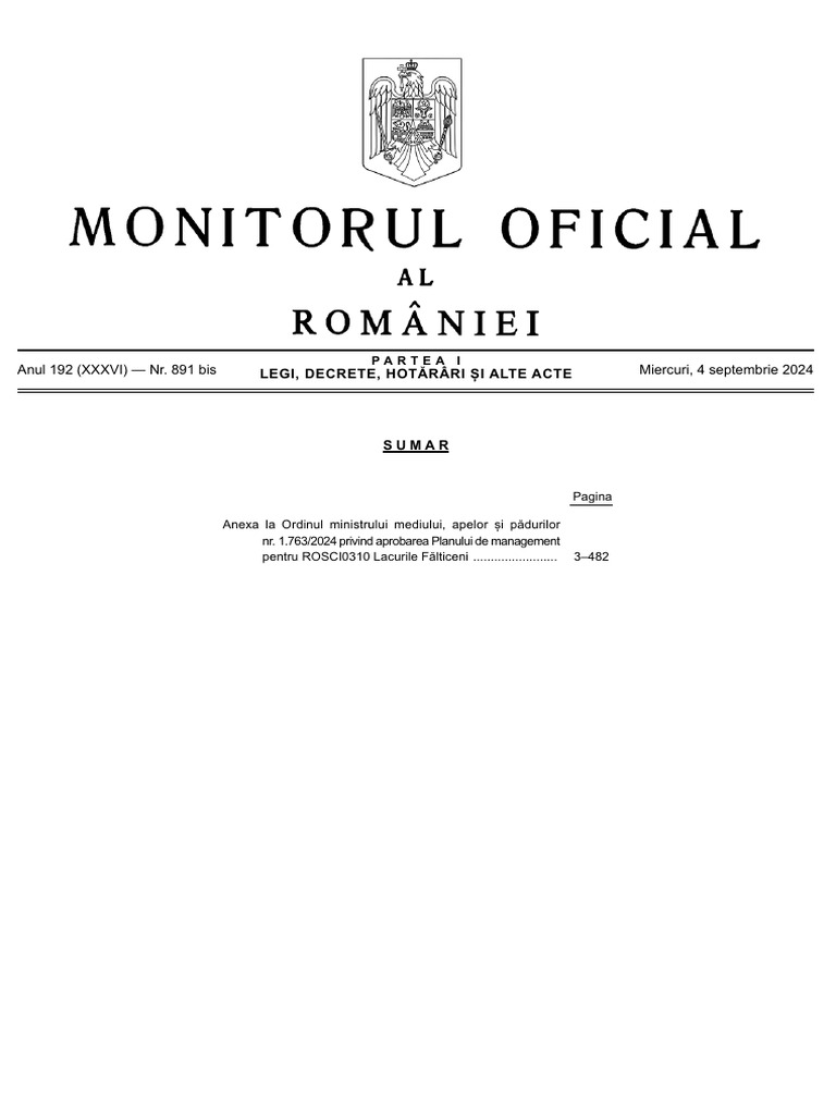 Monitorul Oficial Partea I Nr. 891bis | PDF