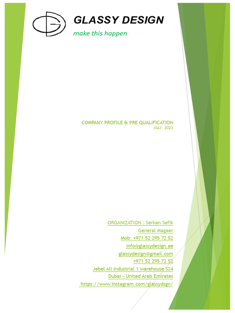 Glassy Design Company Profile-Pre-Qualification May 2023 | PDF