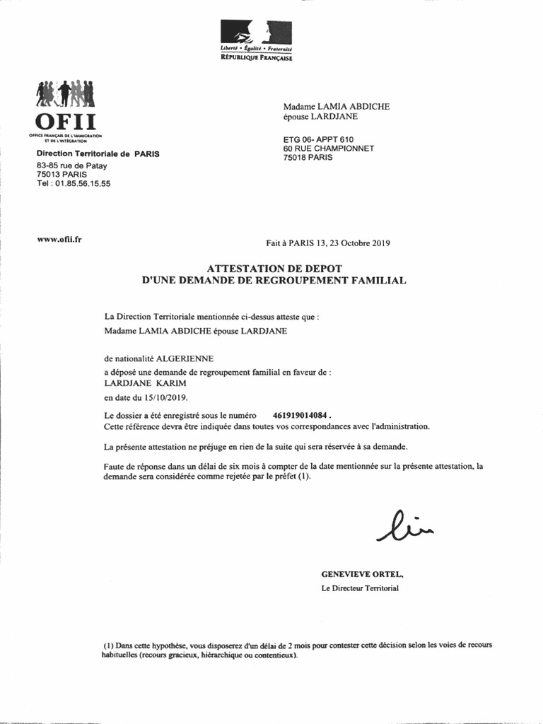 Attestation de Dépôt | PDF