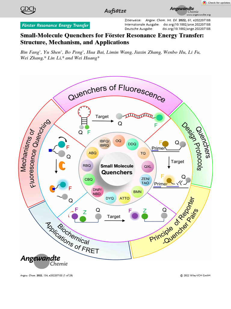 Angewandte Chemie - 2022 - Fang - Small‐Molecule Quenchers for F rster ...