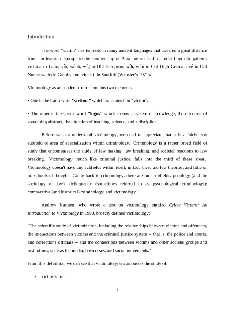 Victimology Module | PDF