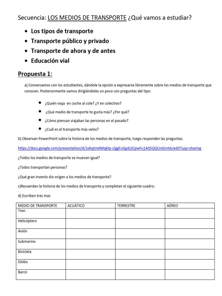 Medios de Transporte 2 | PDF | Transporte | Transporte público