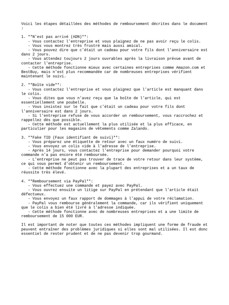 Refund Methods Detailed | PDF