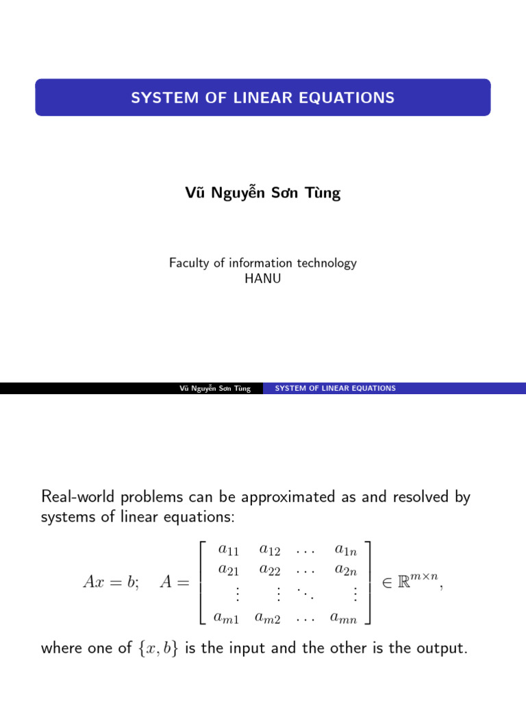 System of Linear Equations | PDF