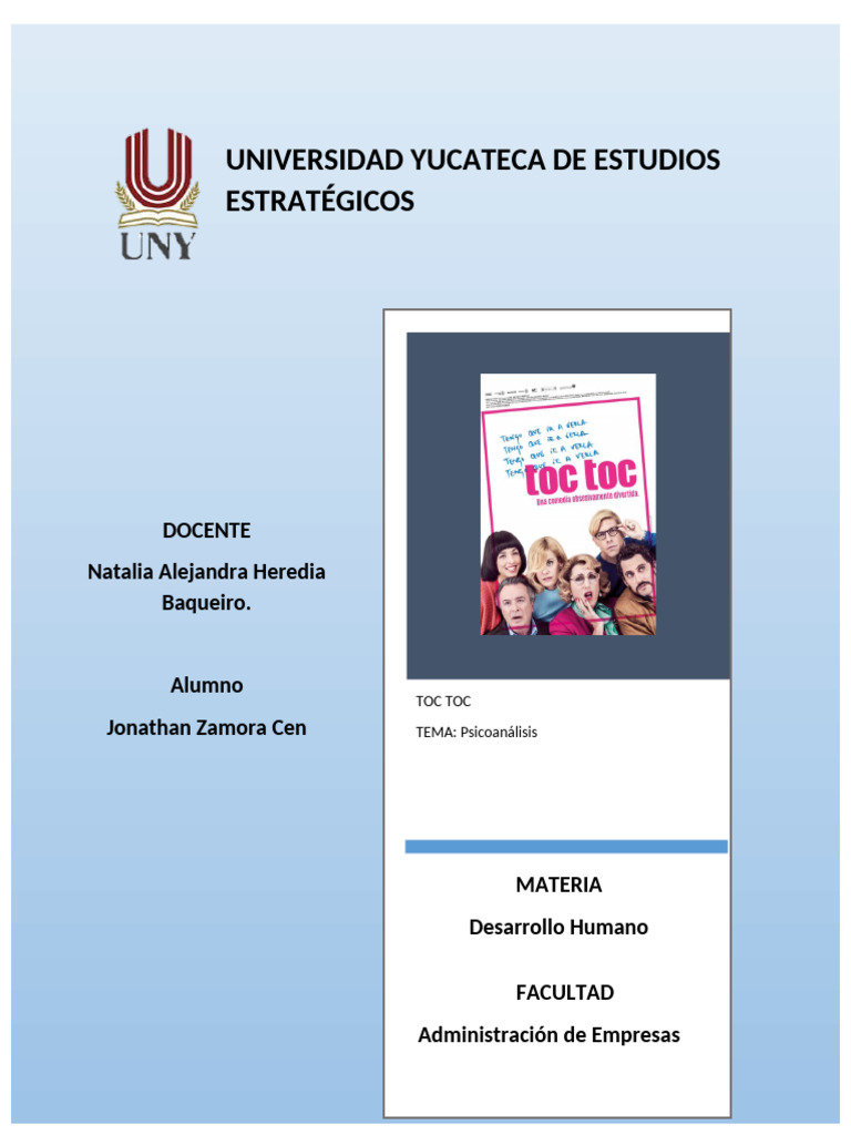 Película Toc Toc - 023944 | PDF | Desorden obsesivo compulsivo | Psicoanálisis