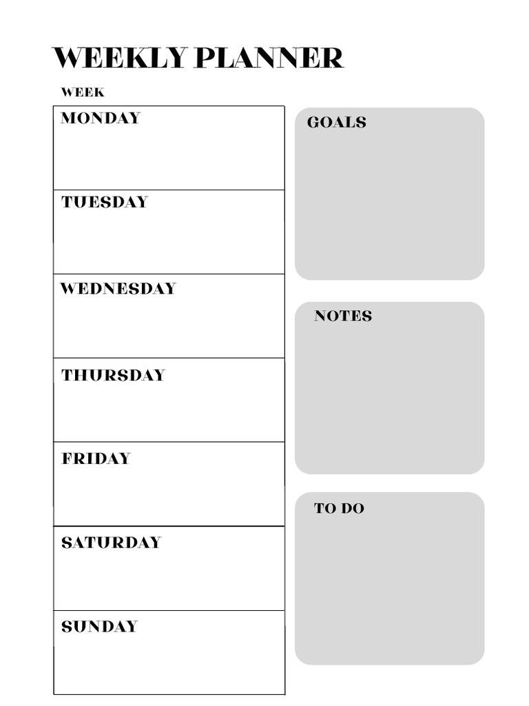 Week Plan | PDF