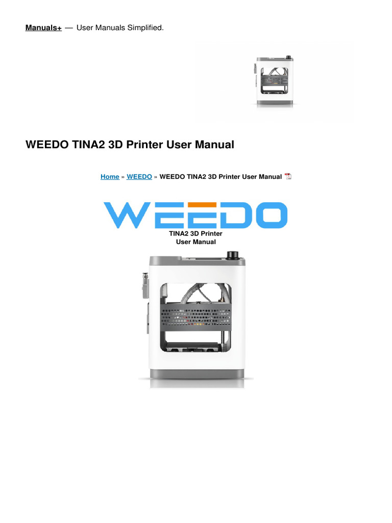 Tina2 3d Printer Manual | PDF