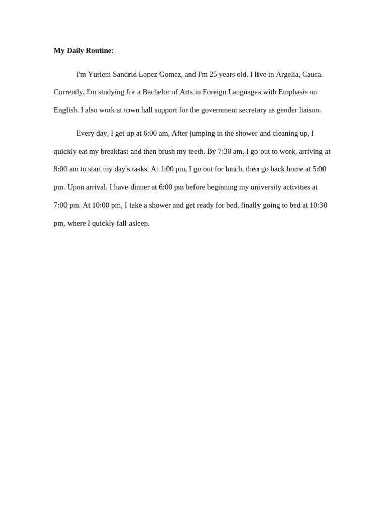 My Daily Routine | PDF