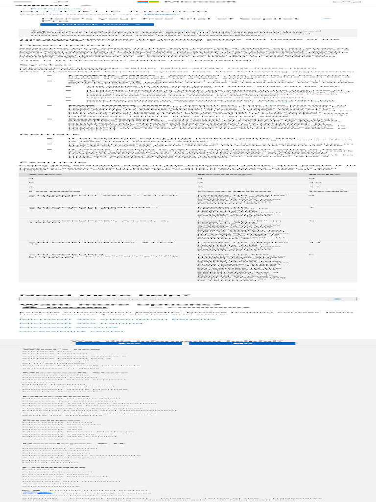 HLOOKUP Function - Microsoft Support | PDF