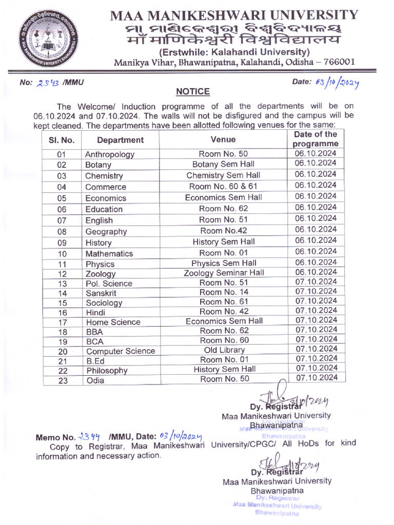 Welcome Programme | PDF