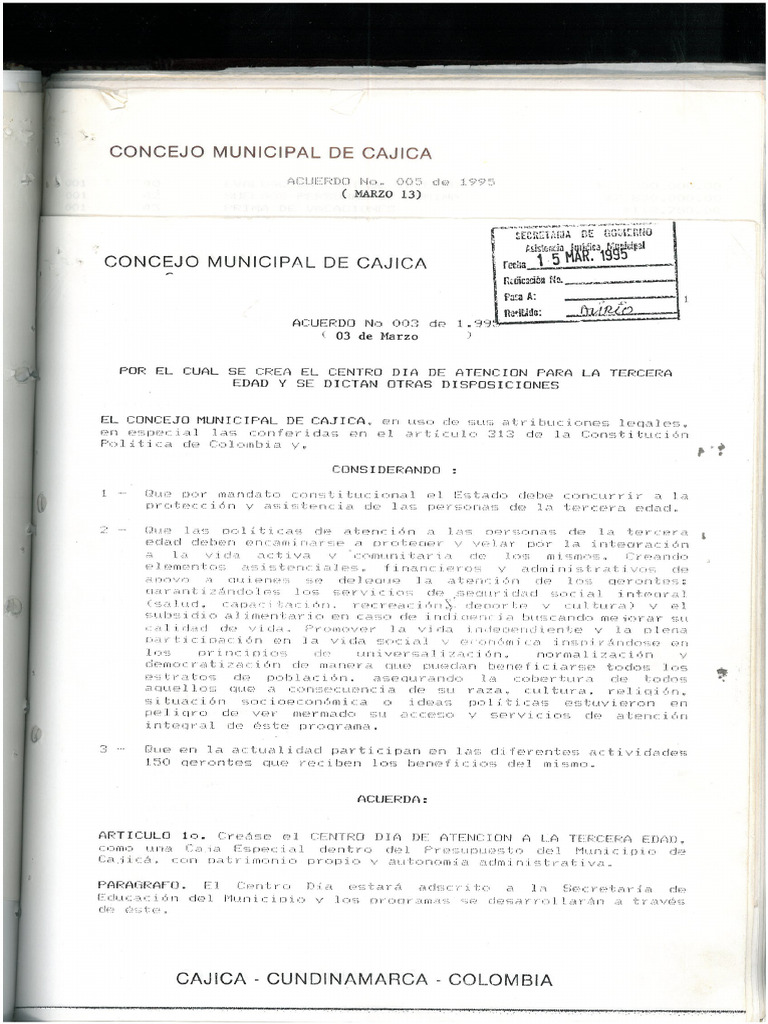 Acuerdo 3 de 1995 | PDF