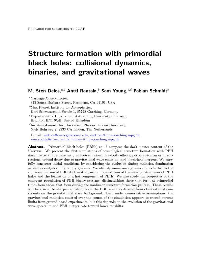 Structure Formation With Primordial Black Holes: Collisional Dynamics, Binaries, and ...
