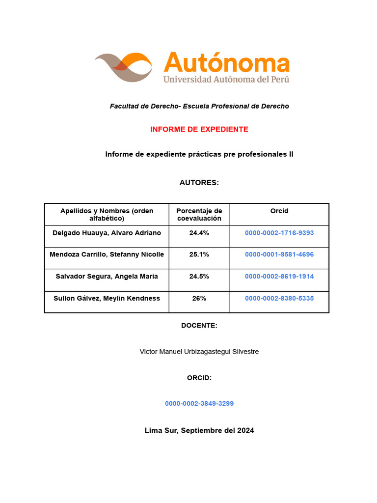 INFORME EXPEDIENTE- PRACTICA II | PDF