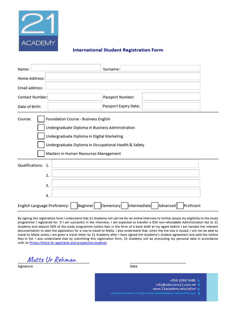 Registration Form NEW | PDF