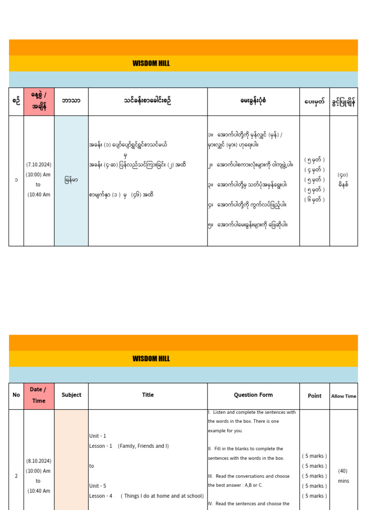 G3 Oct Exam Curriculum | PDF | Tests | Qualifications