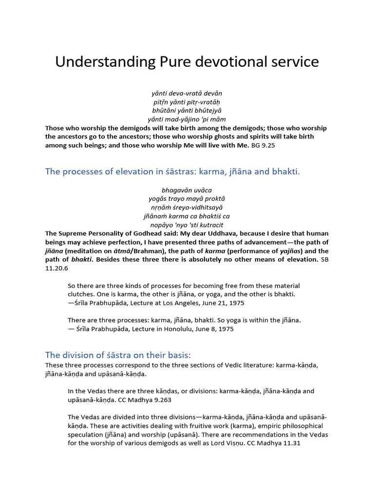 Understanding Pure Devotional Service | PDF