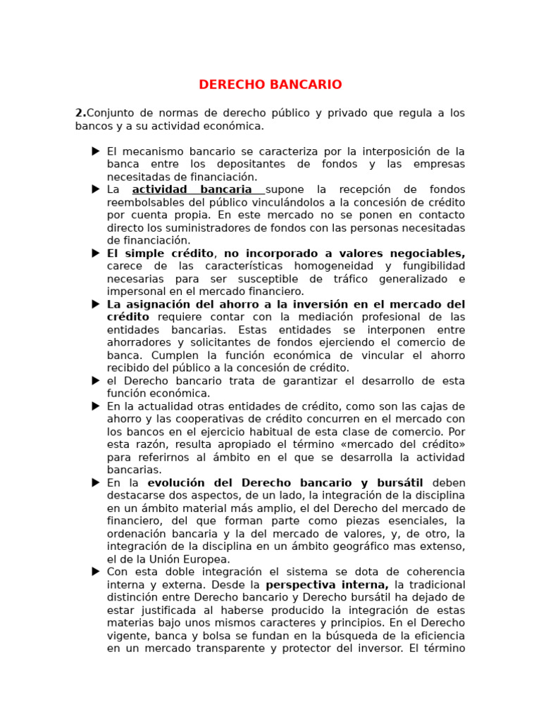 Derecho Bancario | PDF