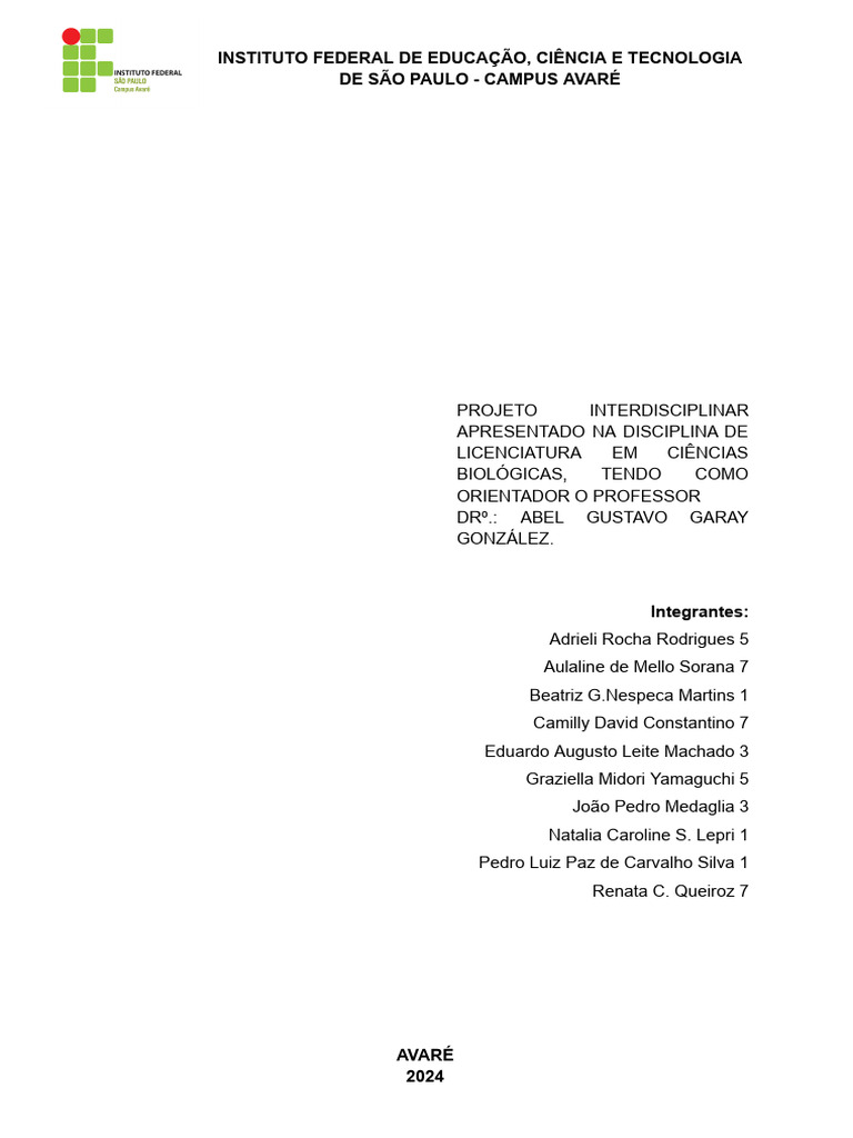 Projeto Integrador | PDF