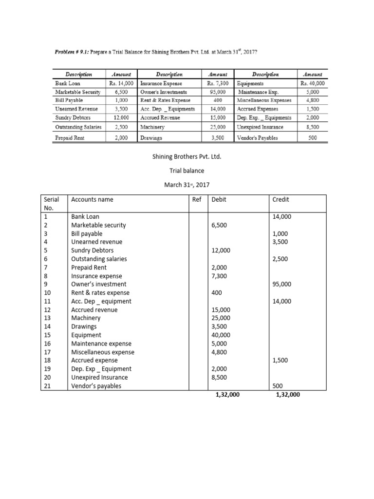 Acc10 (Trial Balance) | PDF