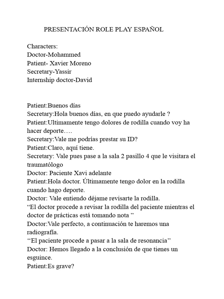 Presentación Role Play Español | PDF