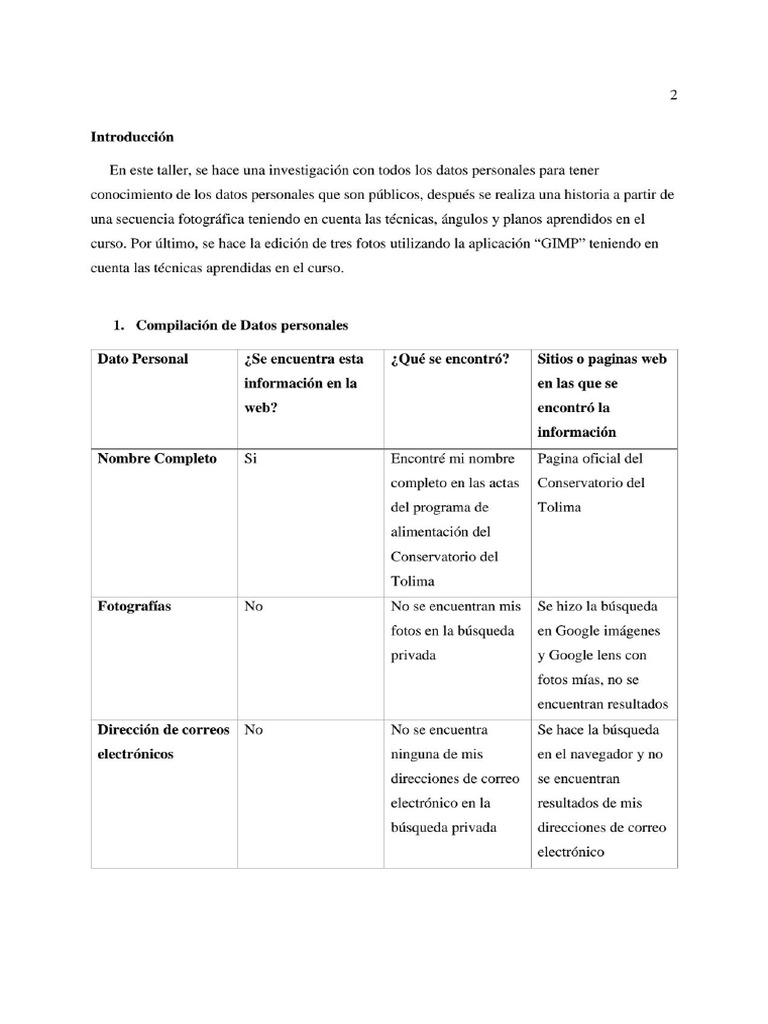 Taller Parcial Fotografía Luis Mur | PDF