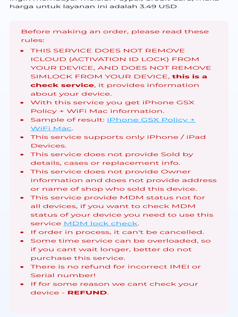 iPhone GSX Check Service Details | PDF