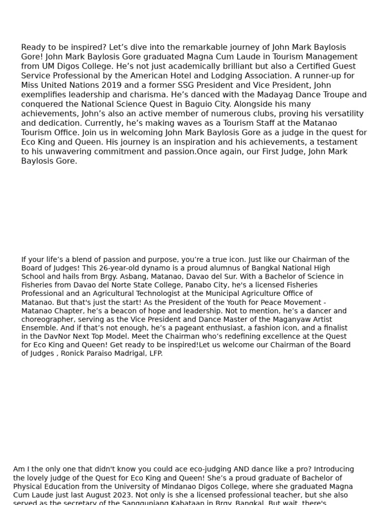 Content of The Intro For Judges | PDF | Performing Arts | Dances