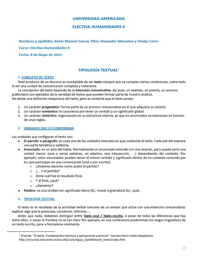 TALLER 3 - Tipologia-Textual - ELEC HUM II | PDF | De fumar | Agua