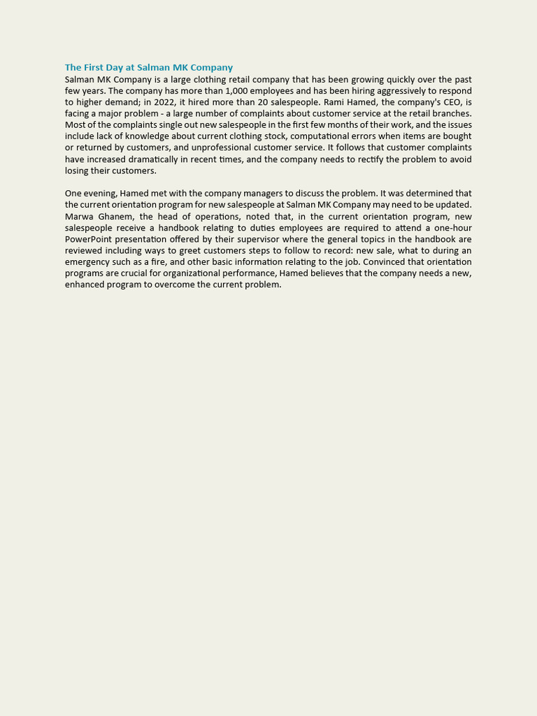 S5 CL Training Development Case Study | PDF