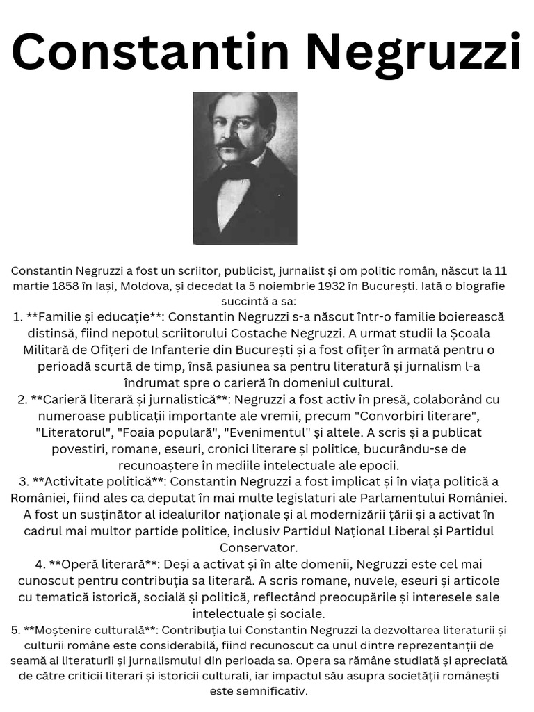 Constantin Negruzzi | PDF