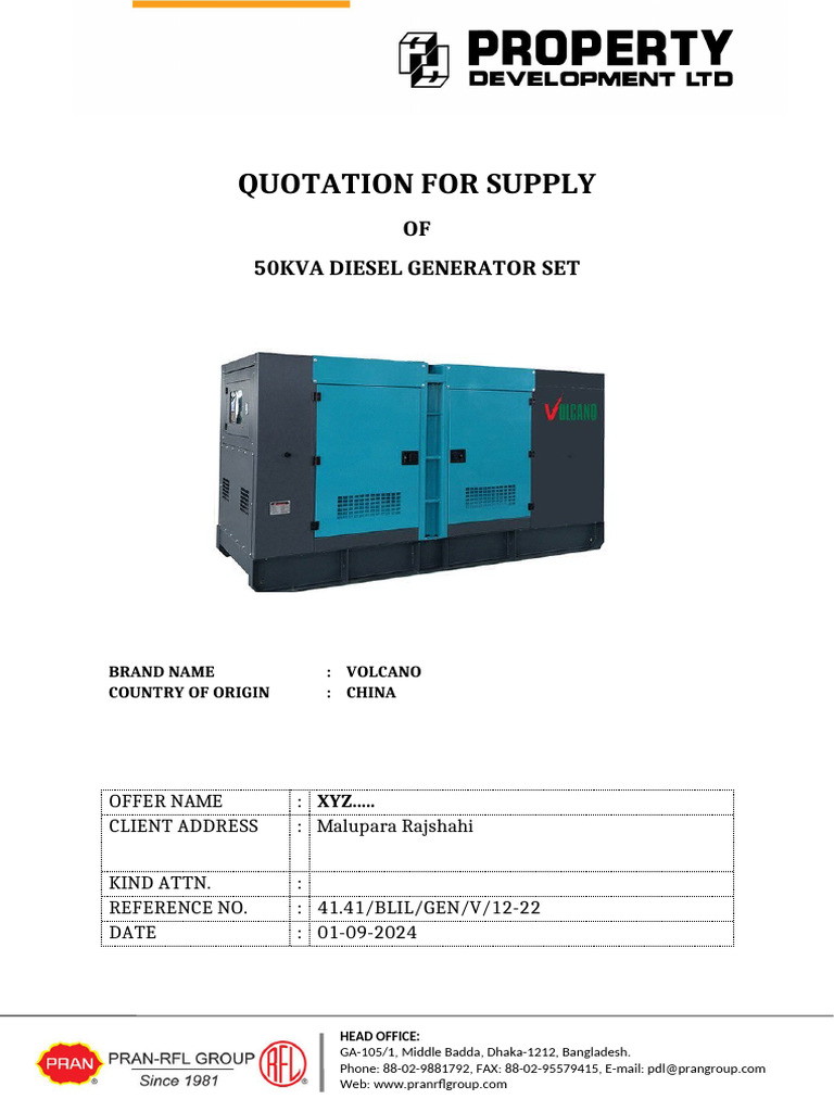 30 KVA Volcano Generator-1 | PDF