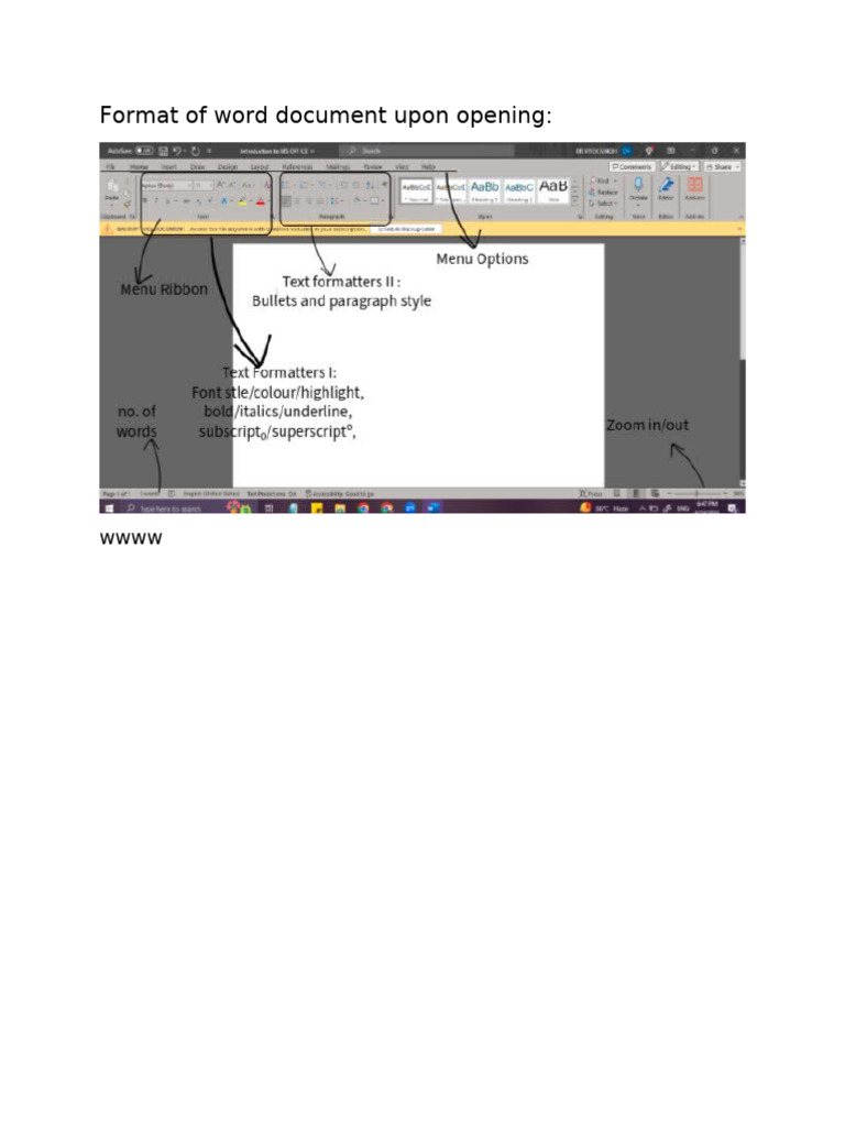 Introduction To MS OFFICE | PDF