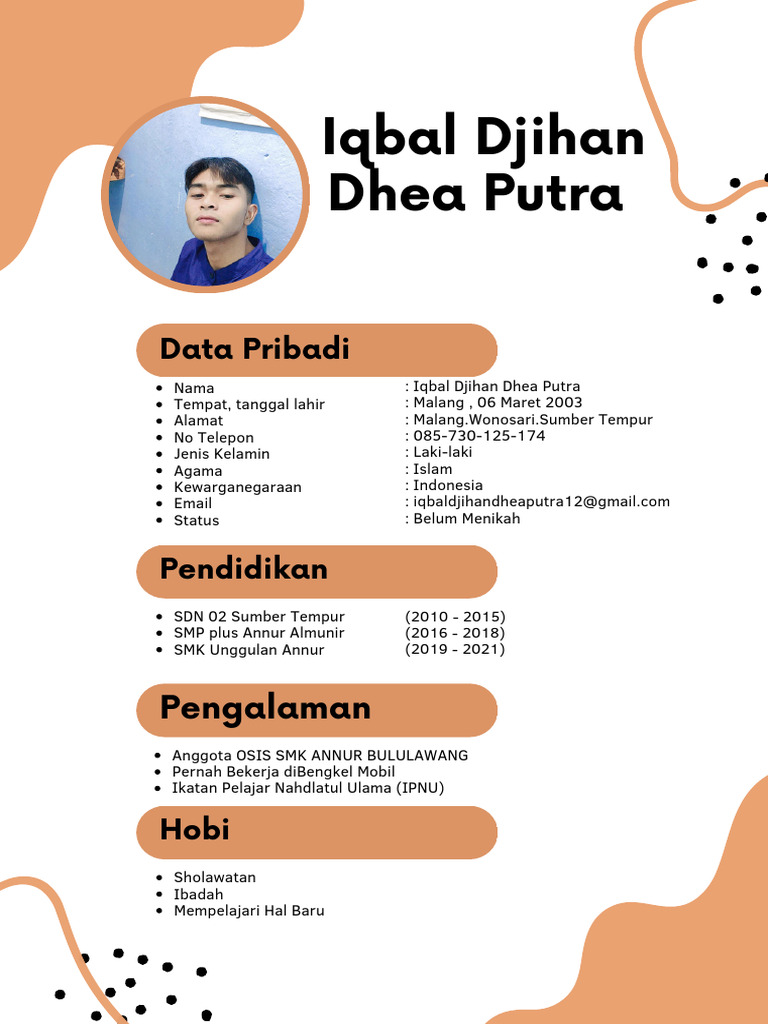 CV Iqbal Djihan Dhea Putra | PDF