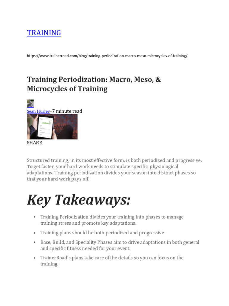 Training Periodization | PDF