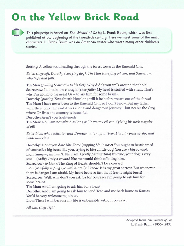 Comprehension Y3-11 On The Yellow Brick Road | PDF