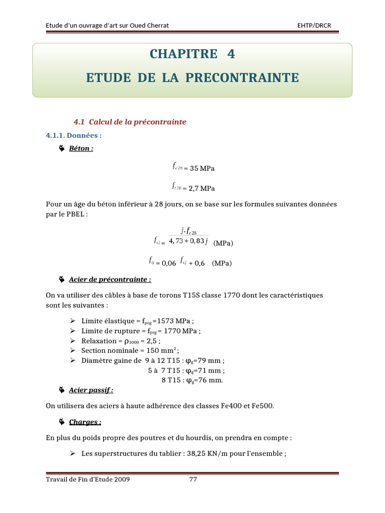 4-Etude de La Precontrainte | PDF