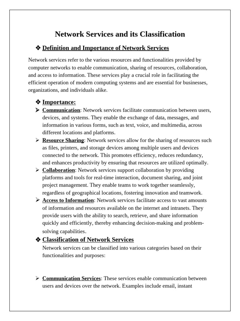 Network Services | PDF