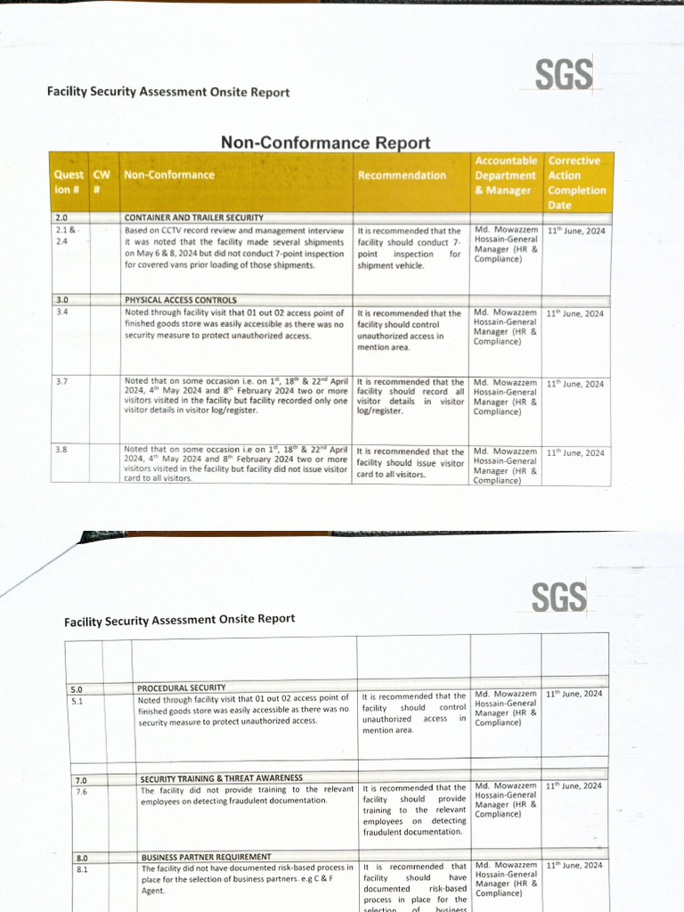 CT-PAT Audit Report - GMS 2024 | PDF