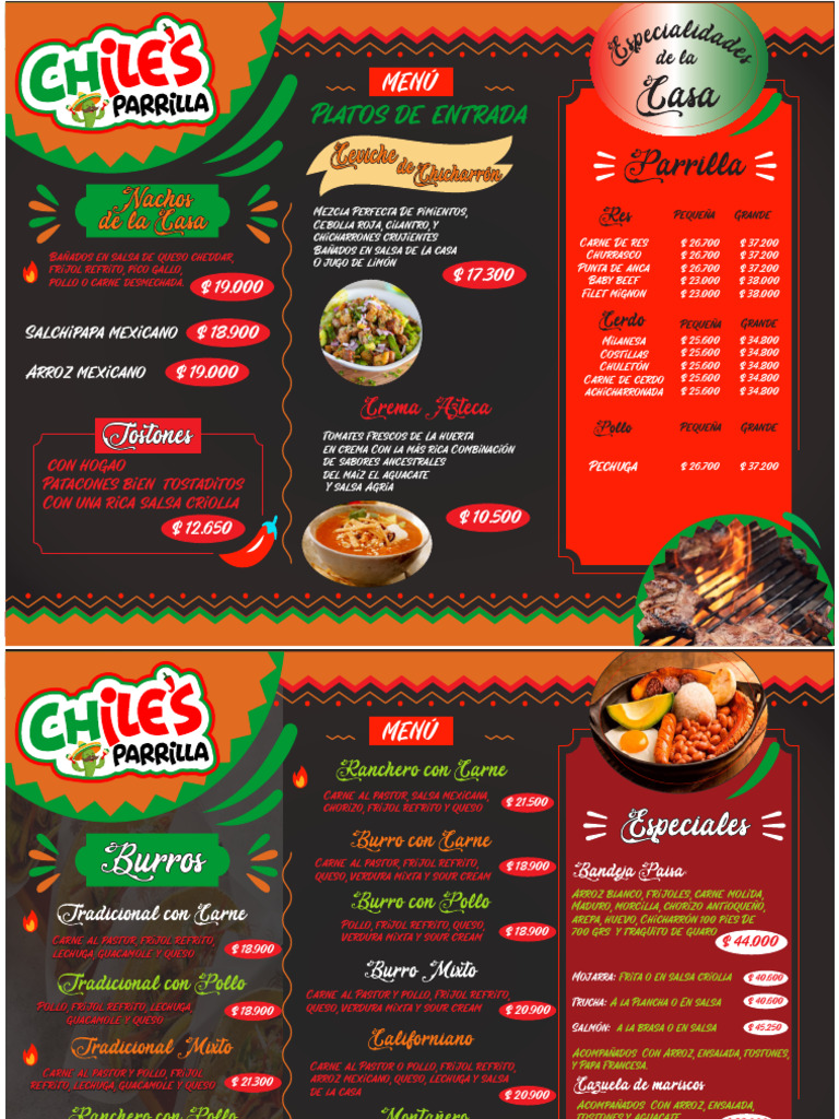 Chiles Carta Menu QR Manuel | PDF | Comida y bebida | Alimentos