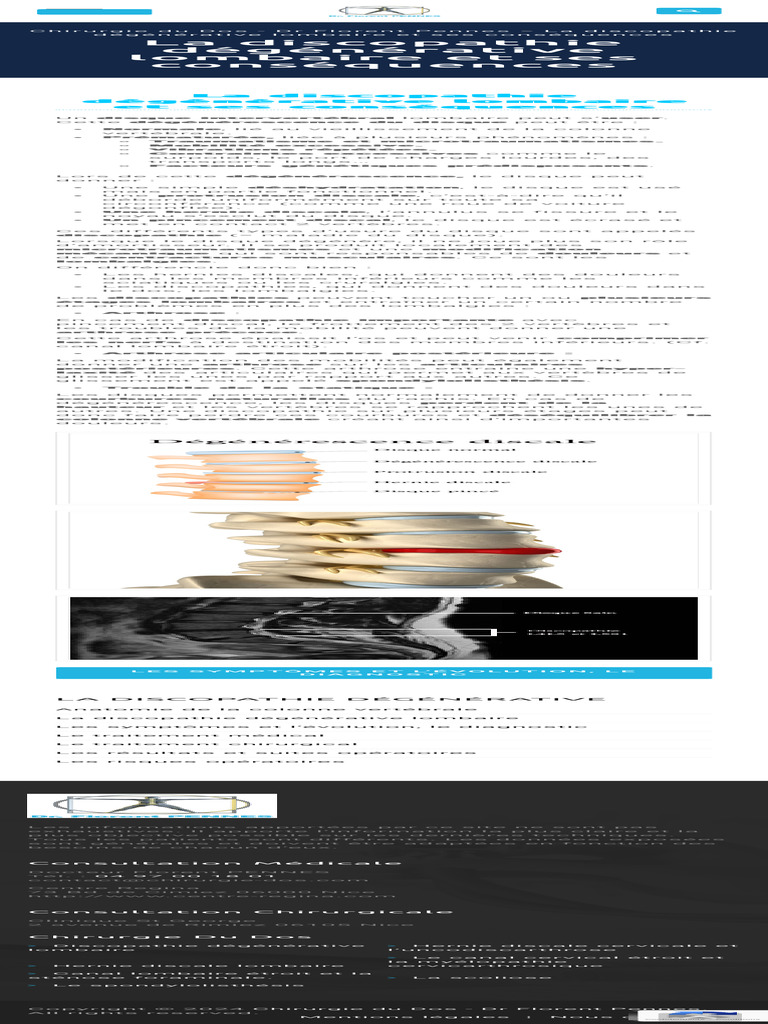 La Discopathie Dégénérative Lombaire Et Ses Conséquences | PDF