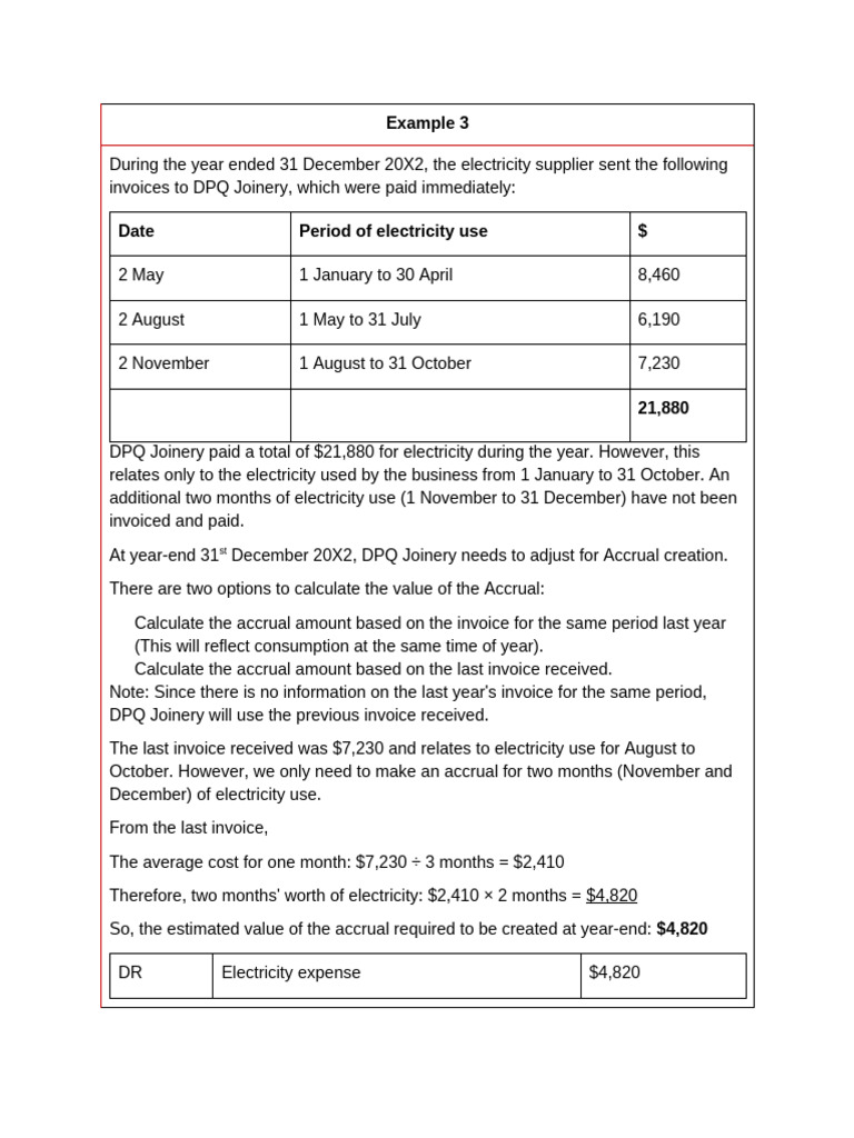 Accounting For Accruals Examples | PDF