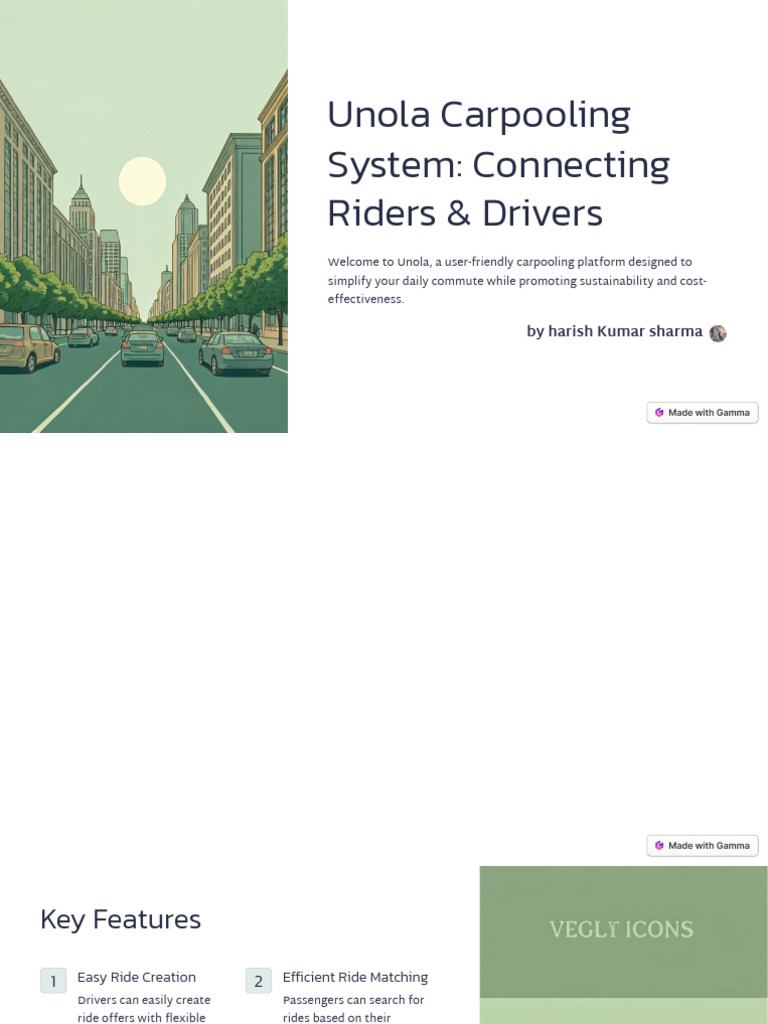 Unola Carpooling System Connecting Riders and Drivers | PDF