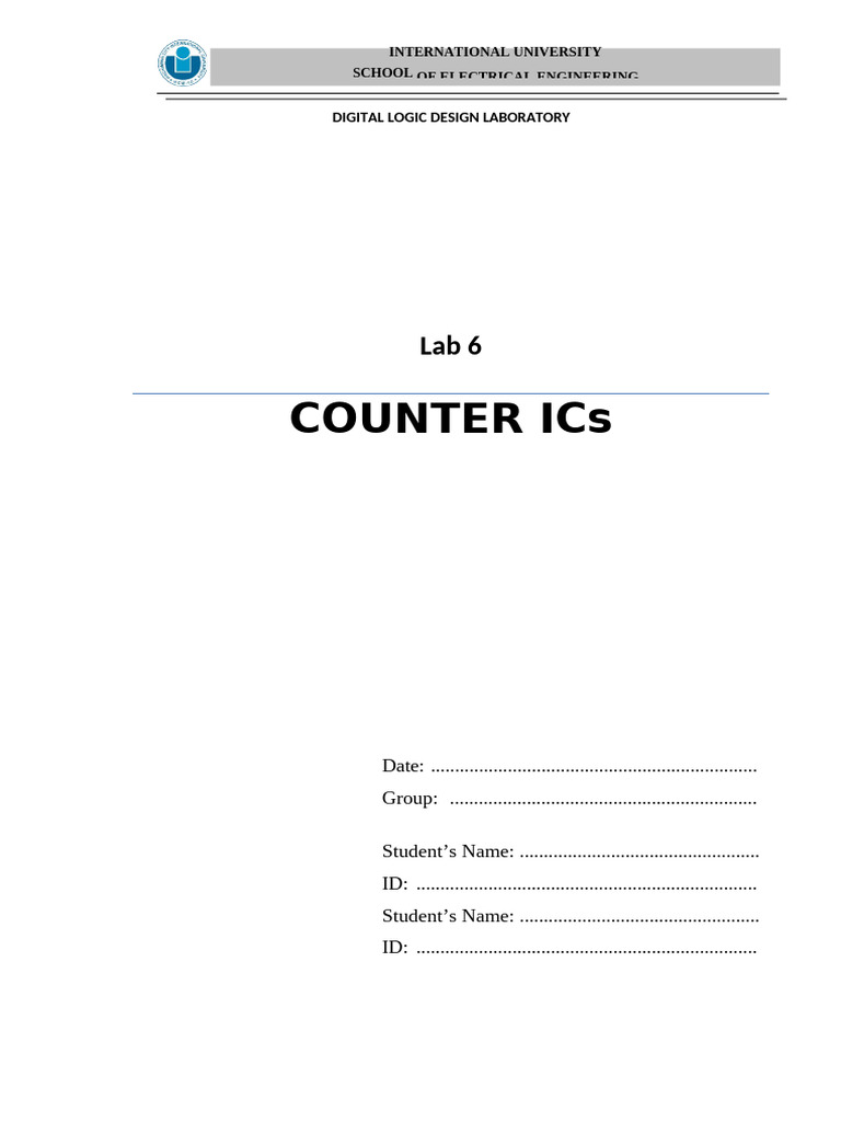 DLD Lab 6 - COUNTER ICs | PDF