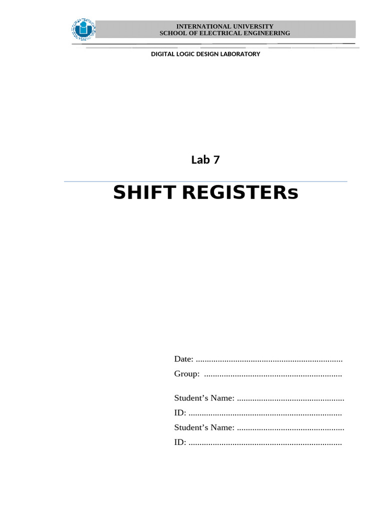 DLD lab 7 - SHIFT REGISTERS | PDF