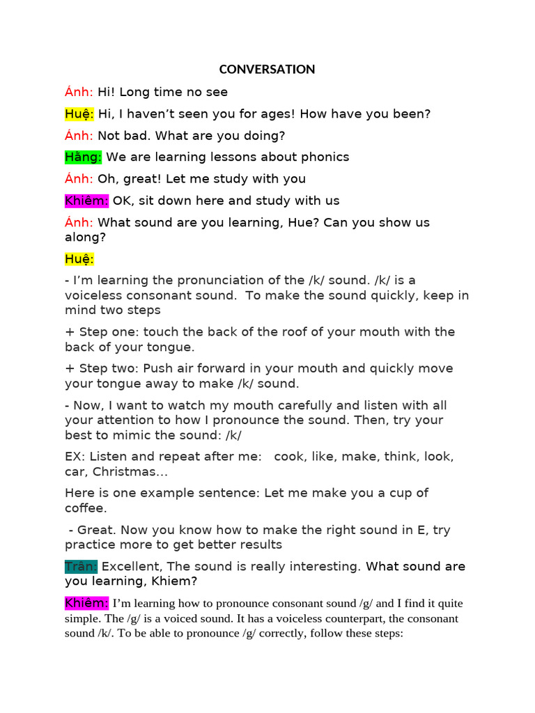 CONVERSATION - NG Âm | PDF