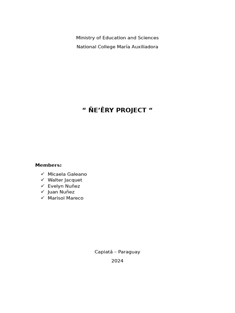 Ñe'êry Project | PDF