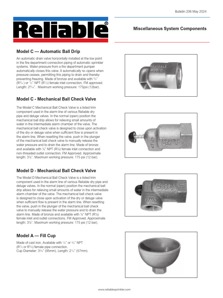 Miscellaneous System Components: An Automatic Drain Valve Horizontally Installed at The Low ...