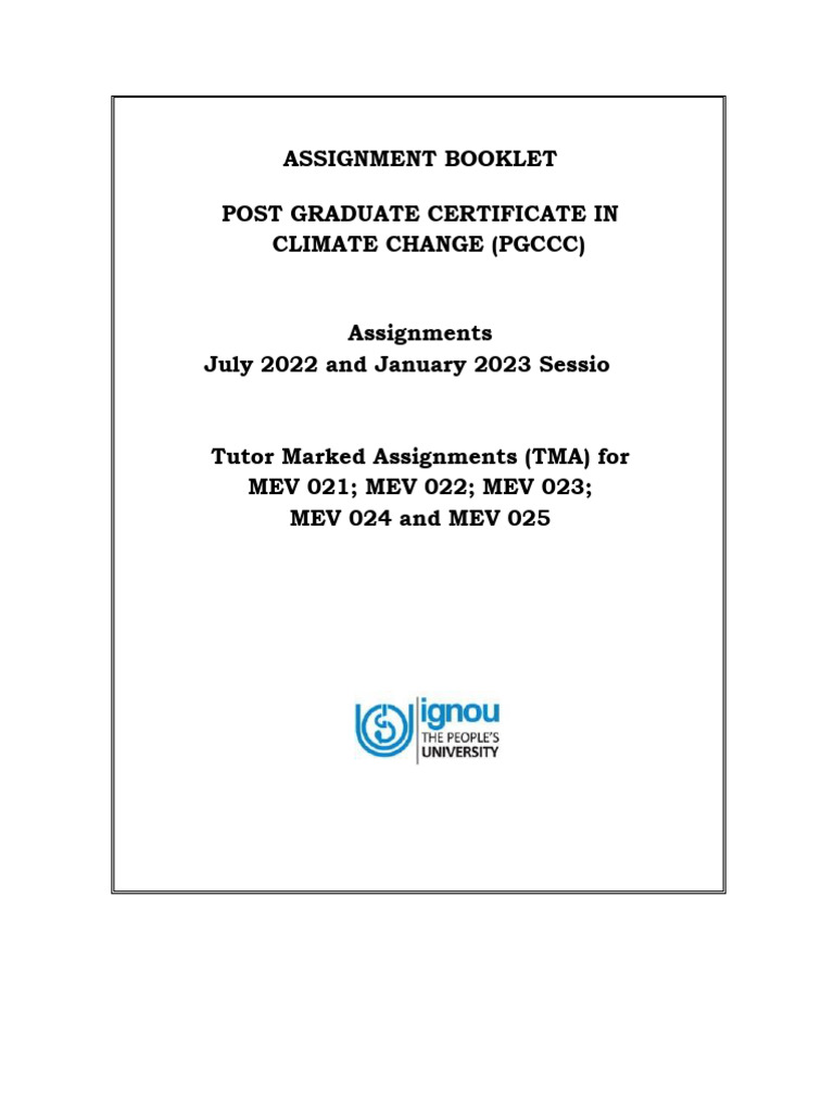 Assignment Booklet PGCCC_2022-23 | PDF
