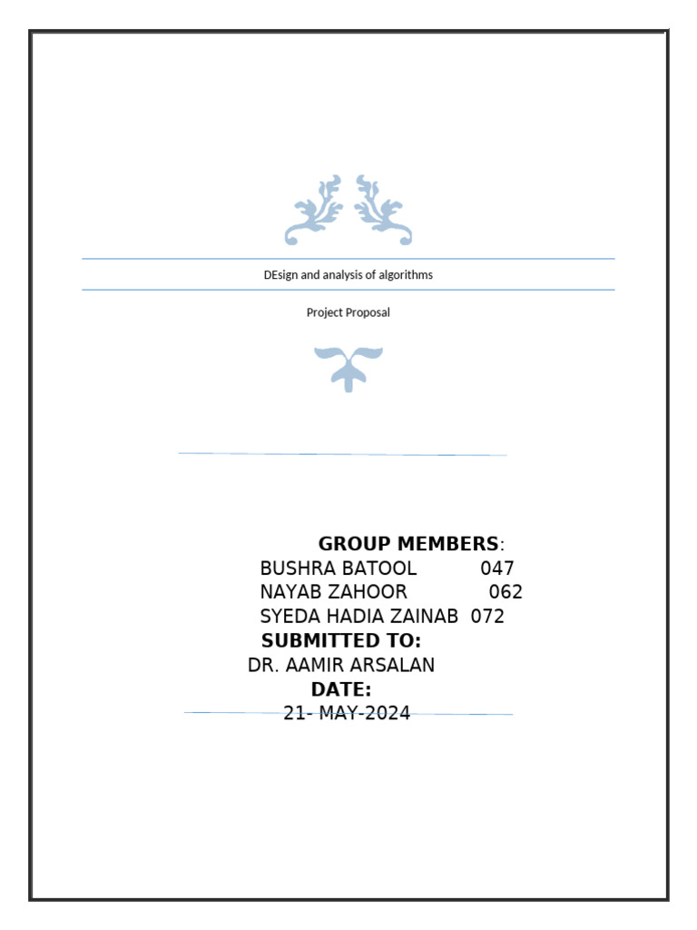 DAA Project proposal | PDF DAA Project proposal | PDF